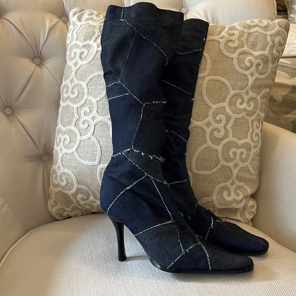 Candie's | Shoes | Denim Patchwork Quilt Boots By Candies | Poshmark
